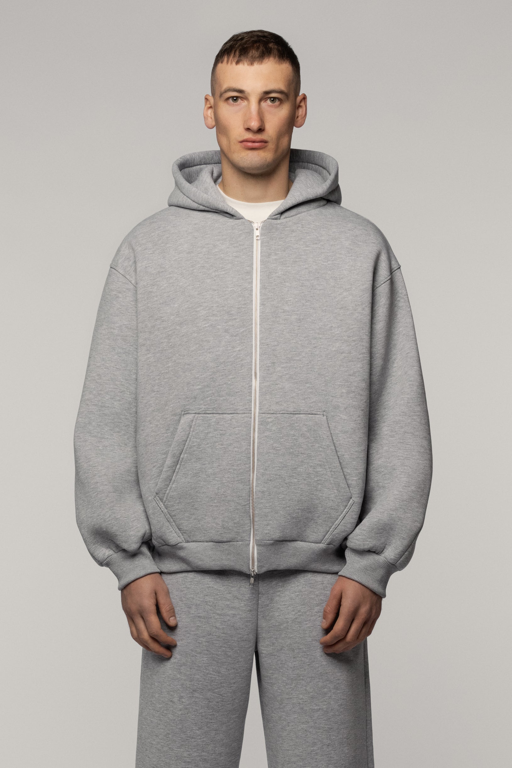 Trainer Zip Hoodie Heather Grey – SNDCT